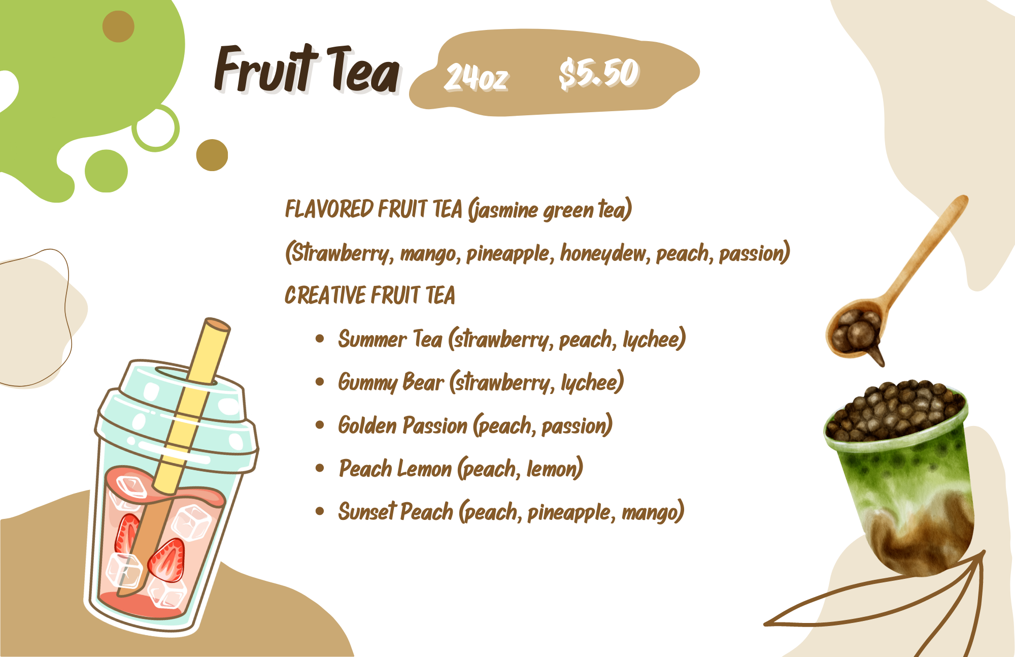 Boba Menu – My Thai Vegan & Boba